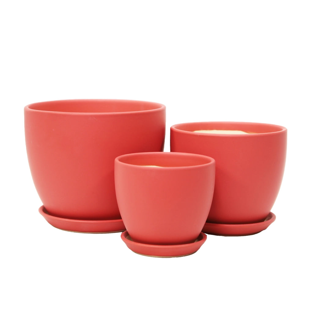 CERAMIC PLANTER 101C-PEACH - FLORANZA INTERNATIONAL NURSERY